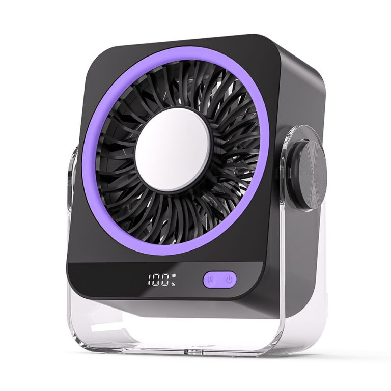 Rechargeable USB Desk Fan With Cooling Function 5 Speeds Quiet Portable ...